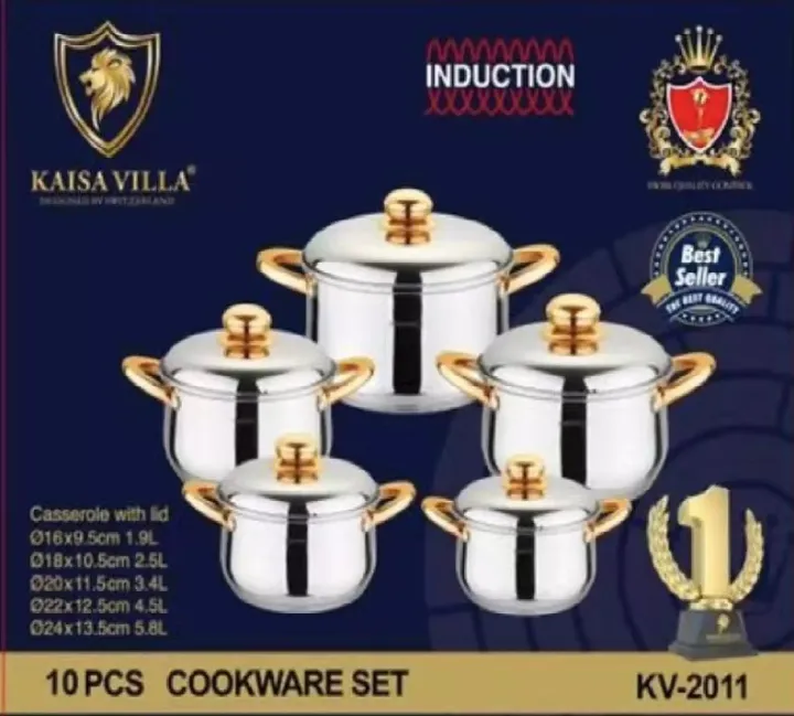 KAISA VILLA KV-2011 Stainless Steel Induction Cookware Set | Lazada PH