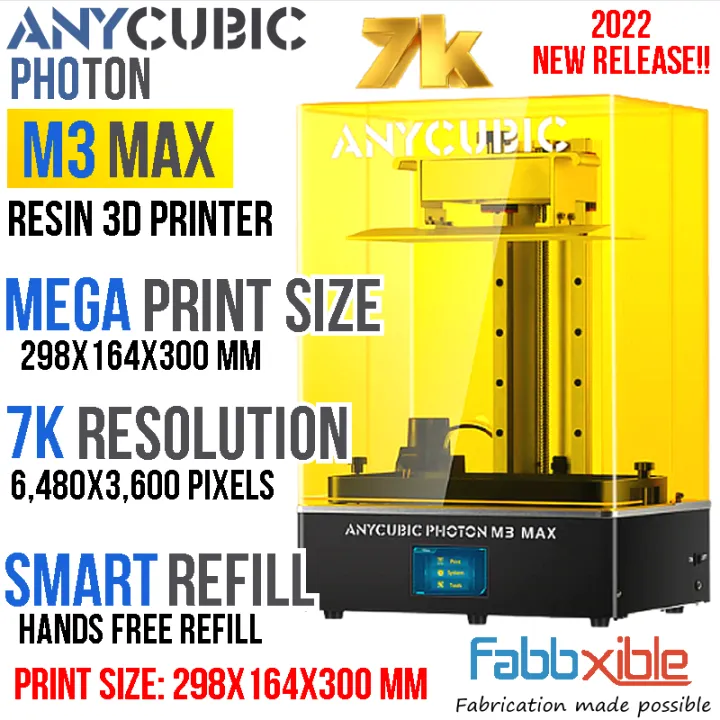 Anycubic Photon M3 Max 7K Mono LCD 3D Printer with Auto Resin Refill ...