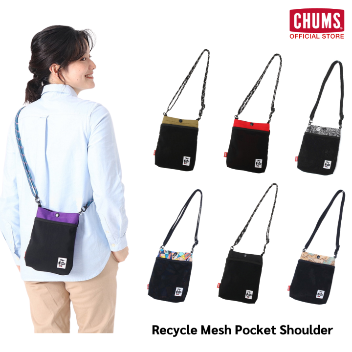 CHUMS Recycle Mesh Pocket Shoulder / กระเป๋าสะพายข้าง crossbody ใบเล็ก ...
