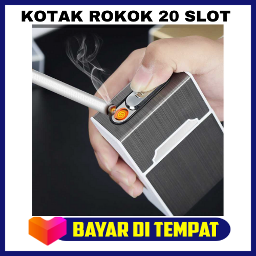 Firetric Kotak Rokok 20 Slot dengan Korek Elektrik Pyrotechnic / Kotak ...