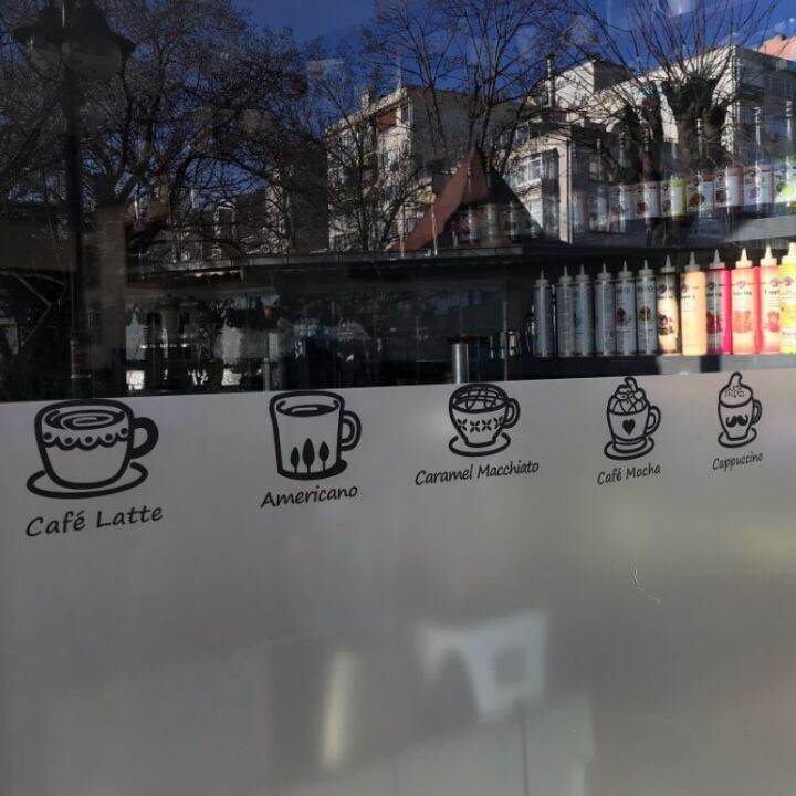 Tea Coffee Shop Sticker Cafes Ice Bread Cake Wall decal | Lazada PH