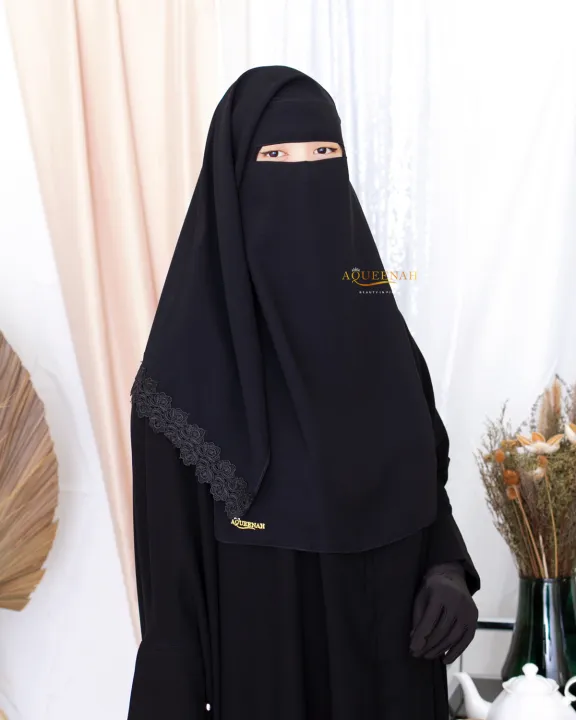Aqueenah Purdah Saudi Lacey Rose Malika Sifon Jetblack Exclusive ...