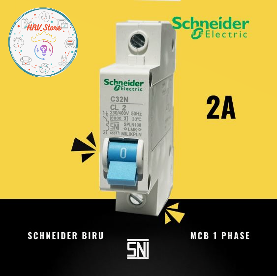MCB SCHNEIDER BIRU 2A 4A 6A 10A 16A 20A 25A 35A 1 PHASE | Lazada Indonesia