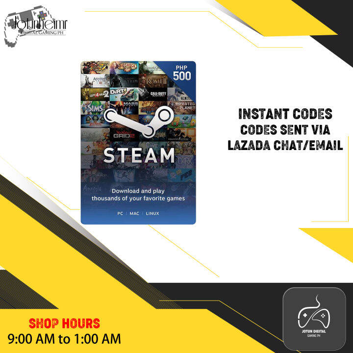 Steam Wallet Code (PHP) SWC - P50, P100, P250, P500, P800, P1,000, P2 ...