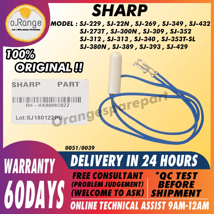(100%ORIGINAL !!) HXA098 SHARP REFRIGERATION DEFROST THERMISTOR SENSOR ...