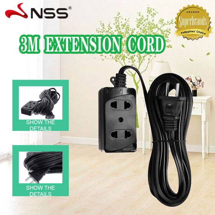 Extension Cord 3 meter black anti-freezing protection overheating ...