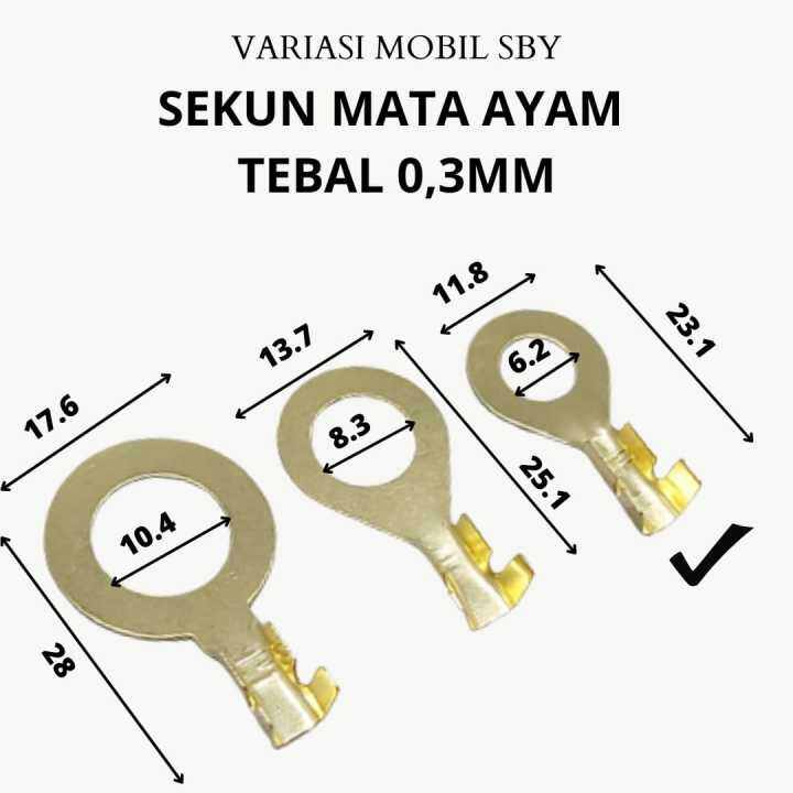 'PAKET HEMAT' Terminal Skun bulat ring M6/sekun bulat aki mata ayam M6 ...