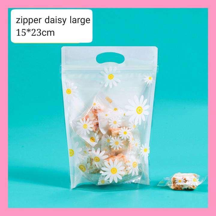 Ziplock makanan lucu motif daisy 5pcs large | Lazada Indonesia