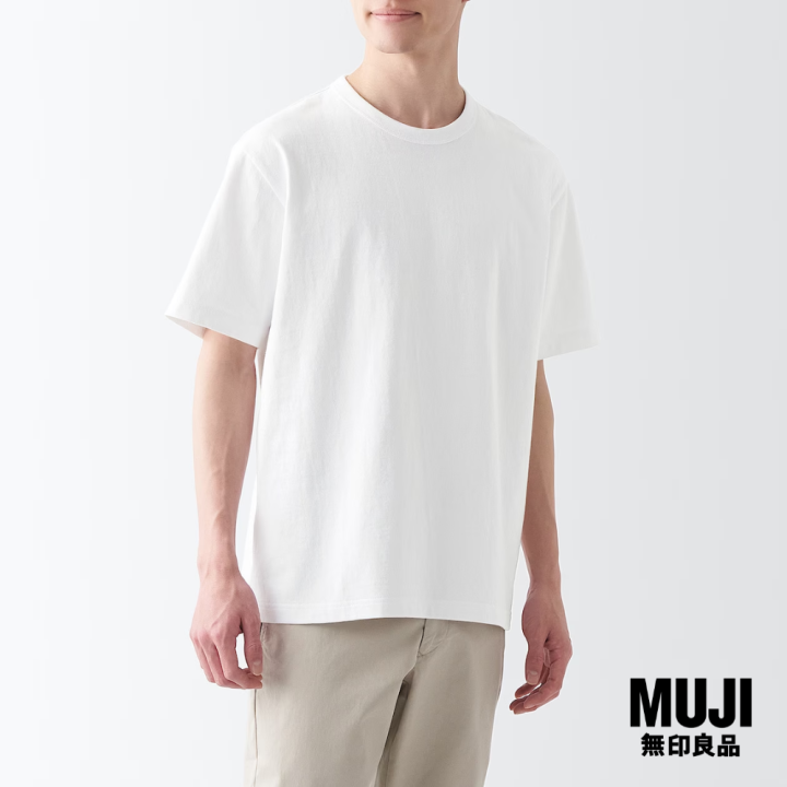มูจิ เสื้อยืดผ้าเจอร์ซีแบบมีน้ำหนัก - MUJI Heavy Weight Jersey T Shirt | Lazada.co.th