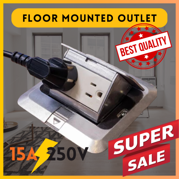 LEXA TECH Floor Mounted Outlet Pop Up Floor Box Countertop Box w/15A ...