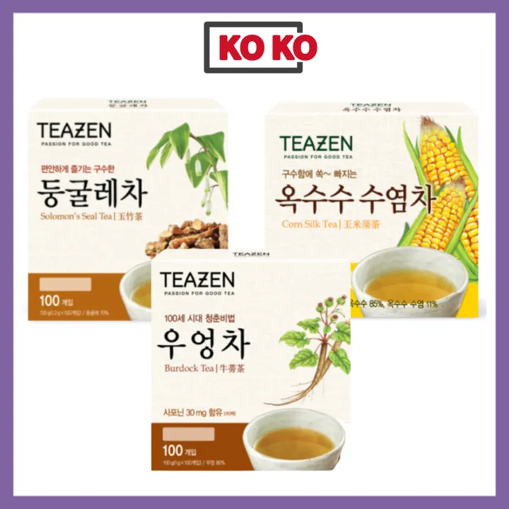 [TEAZEN] Korean Tea 100T / Corn Silk Tea / Solomons Seal Tea / Burdock ...