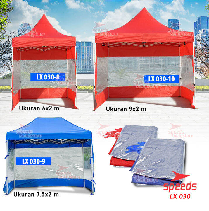 SPEEDS Dinding Tenda Lipat Fullset Kombinasi Dinding Mika / Polos Ready Banyak Ukuran LX 030-8 ...