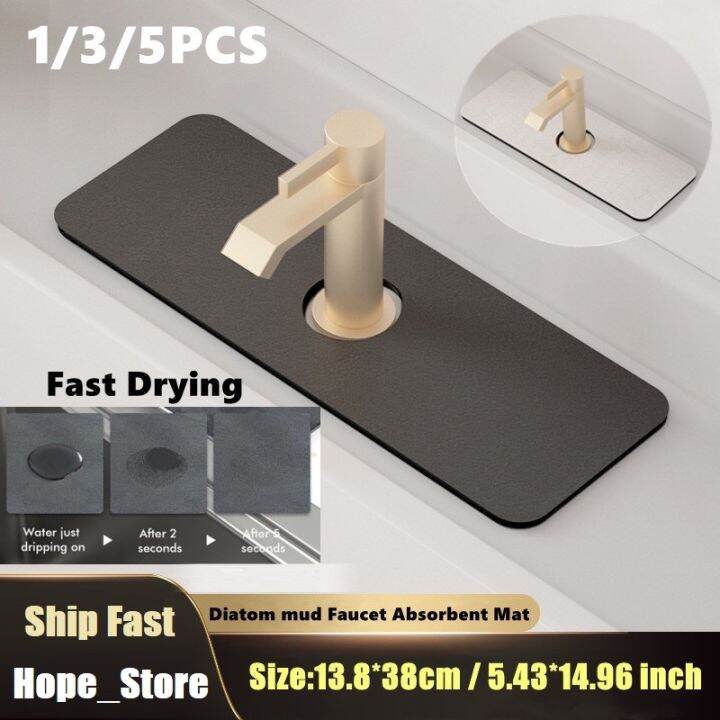 Faucet Splash Guard Kitchen Absorbent Mat Quick Drying Diatomite Sink ...