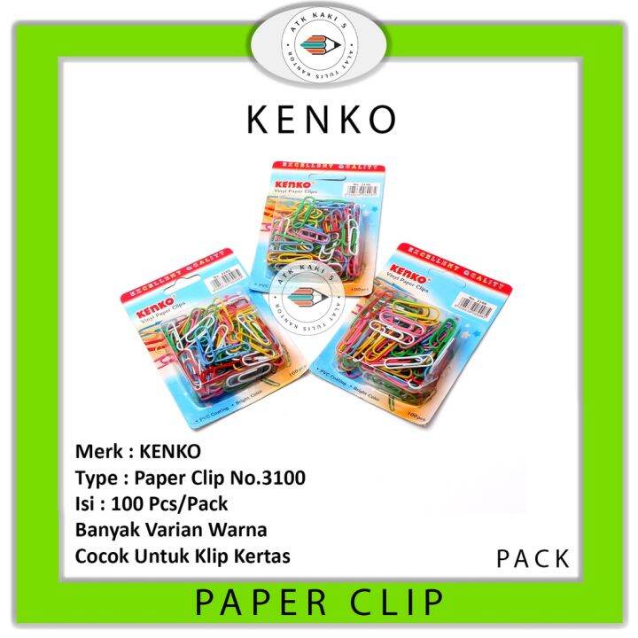KENKO - Paper Clip Warna Warni No.3100 - PACK | Lazada Indonesia
