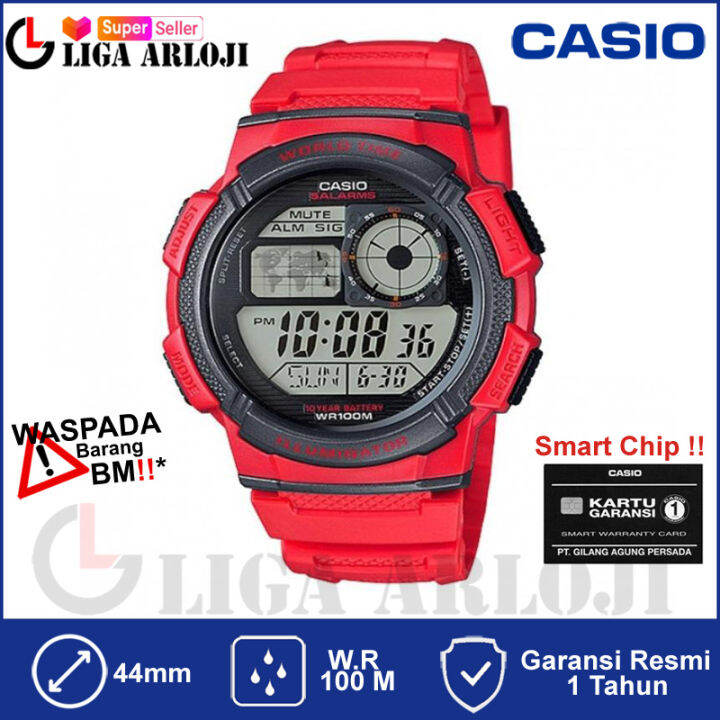 CASIO AE-1000W-4AVDF - Youth Series - Digital - World Time - Multi Time - Jam Tangan Pria ...