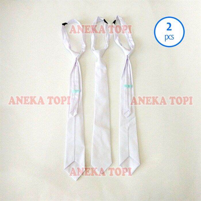 Dasi Putih Atribut Sekolah - Dasi Putih Polos Ikatan Perekat - Aneka ...