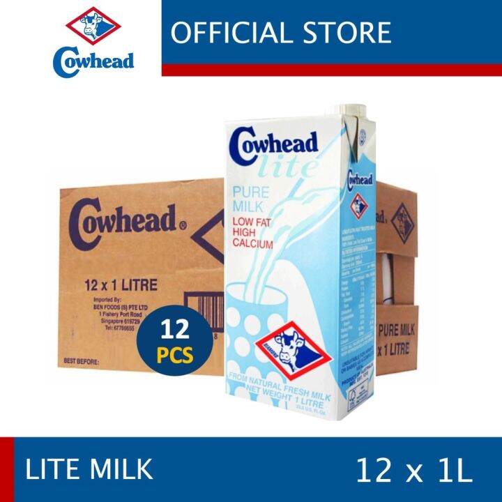 [Hot On Sale] Cowhead Lite UHT Pure Milk 12 x 1L | Lazada PH