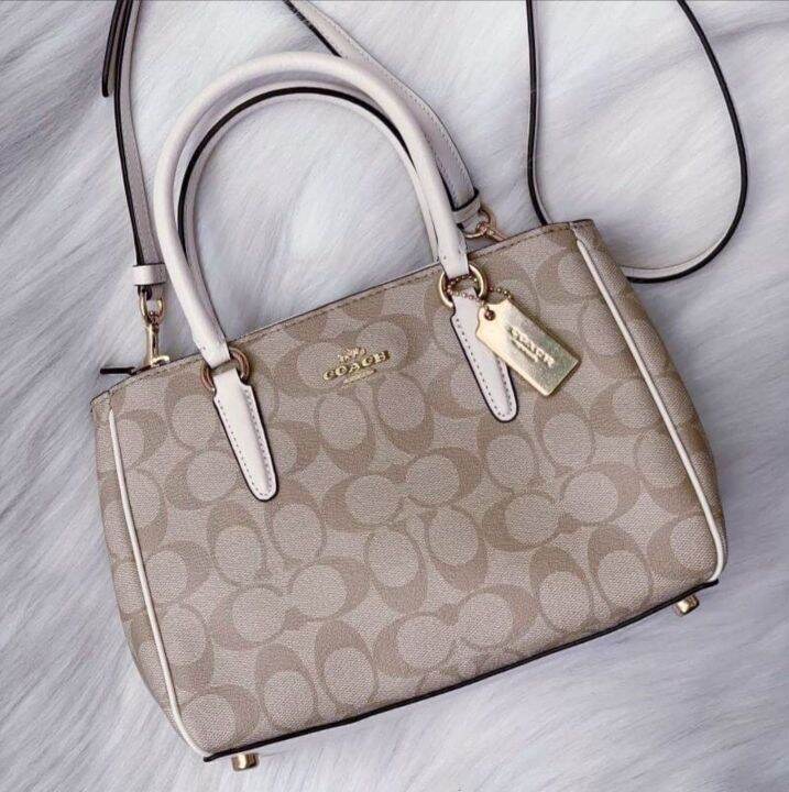 Original Coach Mini Surrey Carryall in Signature Canvas F67027 - Chalk ...