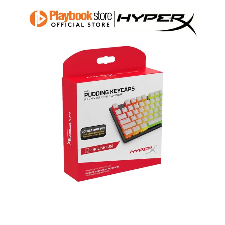 HyperX Pudding Keycaps Full Key Set English(US)Layout104 Key Set (White ...