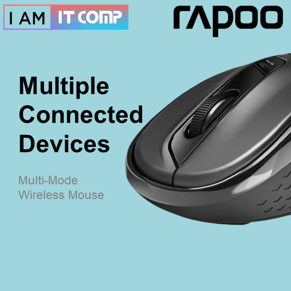 RAPOO M500 SILENT Multi-Mode Wireless Bluetooth Mouse / Multiple Devices / Silent Click ...