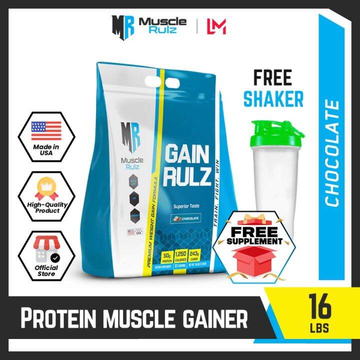Muscle Rulz Gain Rulz Premium Weight Gainer Protein Formula - 16lbs ...