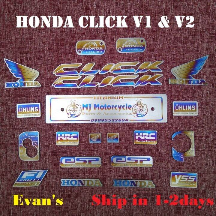 JAPAN Titanium Emblem - Honda Click 125cc/150cc V1 V2 PCX ADV 150 ...
