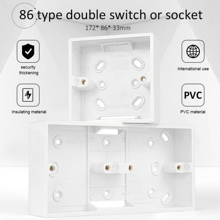 86 Type Switch External Mounting Box 86x86mm 86x172mm PVC Double ...