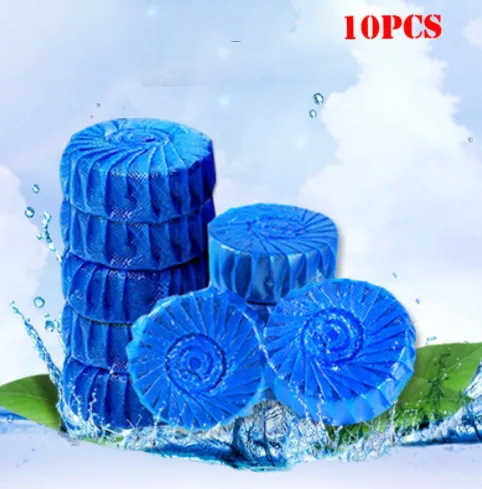 10 Pc Blue Tablet Toilet Bowl Cleaner Bleach Toilet Bowl Tank Cleaner ...