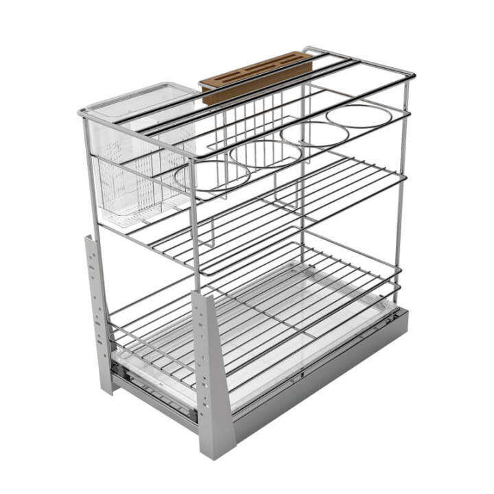 Heavy Duty 304 Complete Set Stainless Pull out Wire Basket / Condiments ...