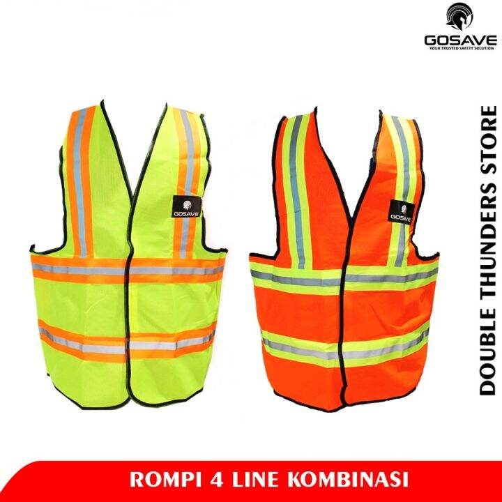 Rompi Keselamatan kerja / Rompi Safety Proyek Kombinasi 4 Line ...