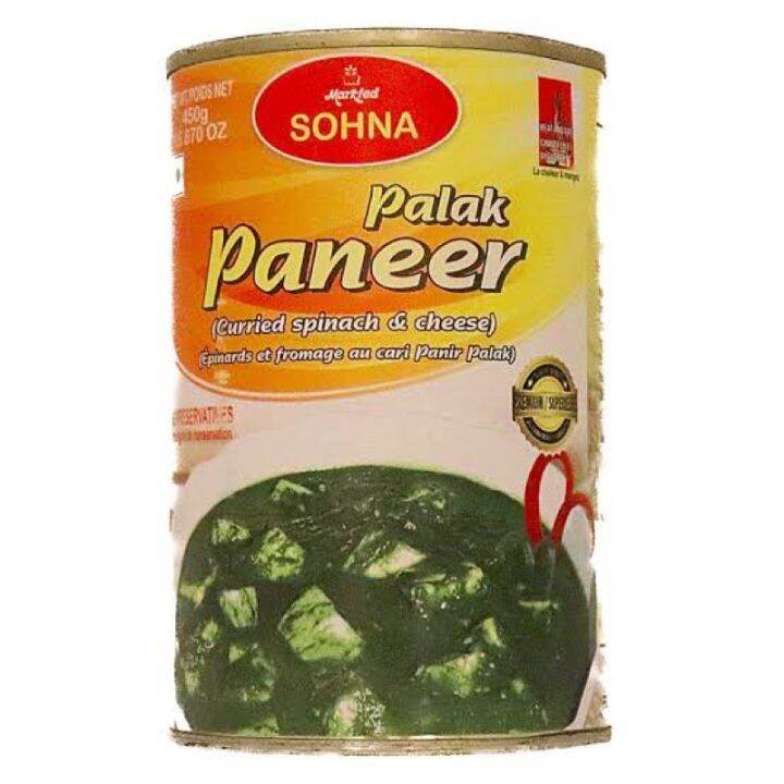 Sohna Palak Paneer curried spinach and cheese packed in easy open can ...