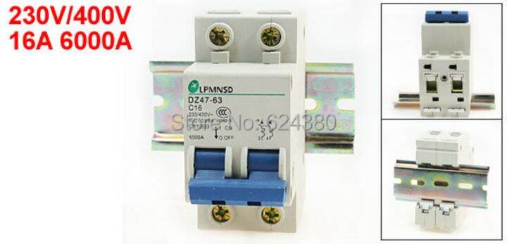 DZ47-63 C16 230V / 400V 16A 2P 2 Pole Overload Protection Household Miniature Earth Leakage ...