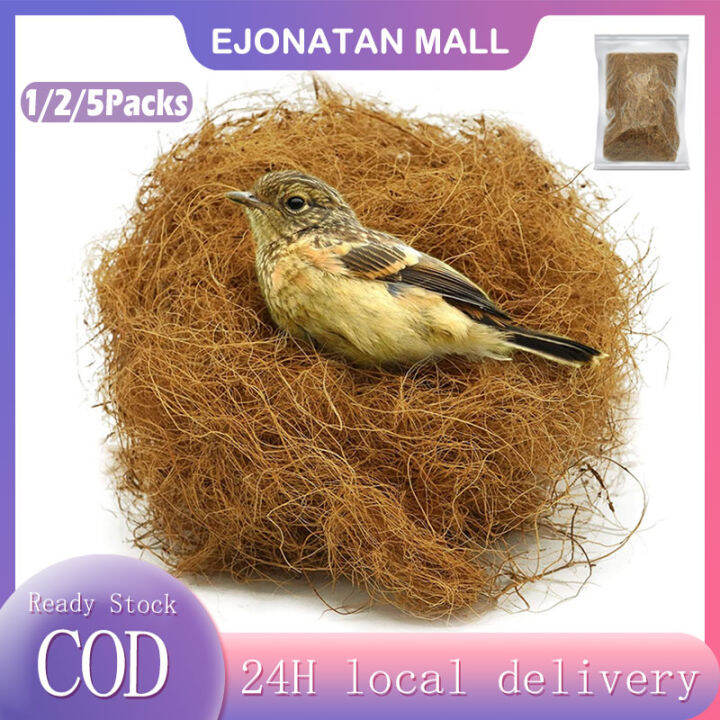 1 Pack / 2 Pack / 5 Pack Natural Jute Organic Coconut Fibre Bird Nest Material for Lovebirds ...
