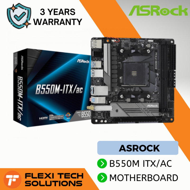Flexi Tech ASROCK B550M ITX/AC AMD AM4 Socket M-ITX Motherboard | Lazada