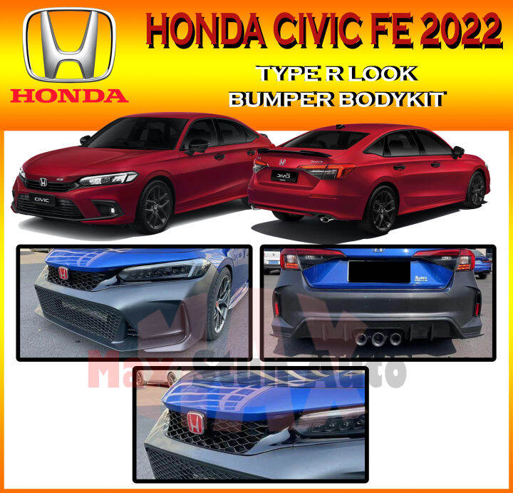 HONDA CIVIC FE 2022 11th GEN TYPE R STYLE PP BUMPER SET (TYPE-R) FRONT BUMPER REAR BUMPER FRONT ...