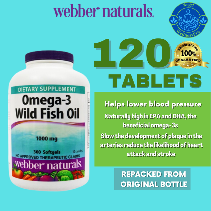 Webber Naturals Omega-3 Wild Fish Oil 1000mg- 120 Softgels- AUTHENTIC ...