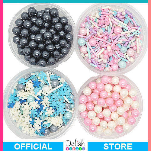 Delish Treats Edible Sprinkles 50g - Sugar Pearls / Dragees / Sugar ...
