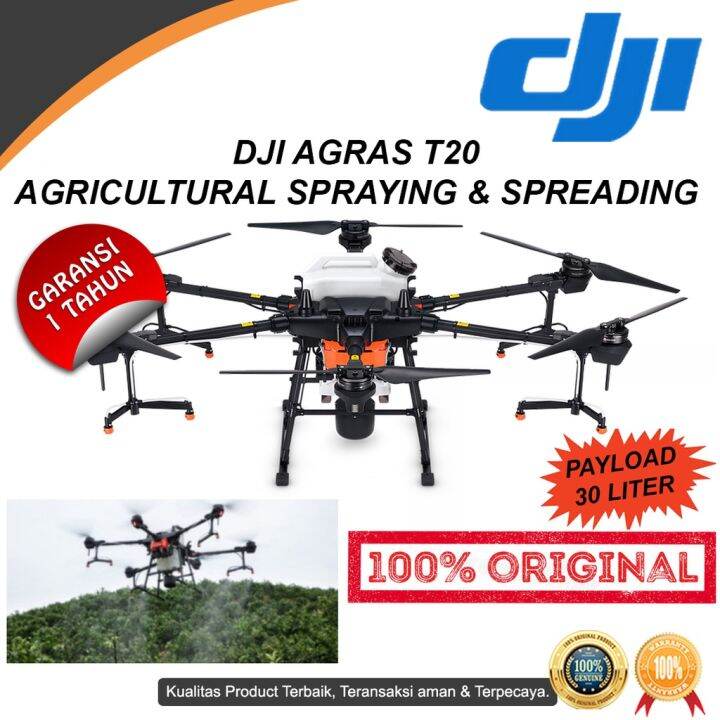 DJI AGRAS T20 - AGRICULTURAL SPRAYING SPREADING DRONE PERTANIAN T 20 ...