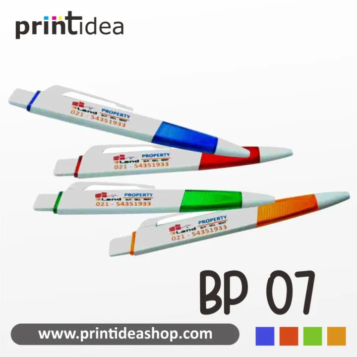 BP07 Ball Point Pulpen Gepeng Cetak Print UV Custom Logo Nama Souvenir | Lazada Indonesia