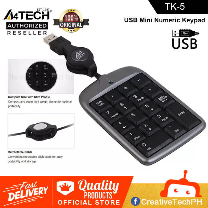 ORIGINAL A4TECH USB Mini Numeric Keypad TK-5 | Lazada PH