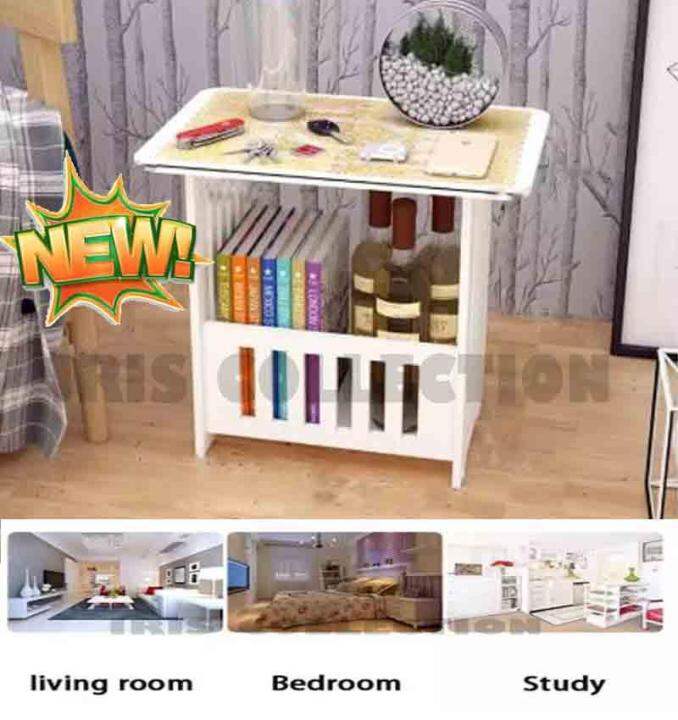 Plastic-Wood White Bed End Table Nightstand Bathroom Cabinet Kids ...