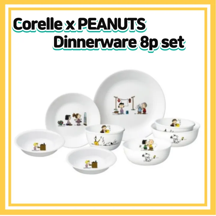 Corelle x PEANUTS Dinnerware 8p set The Home Edition/Corelle USA set ...