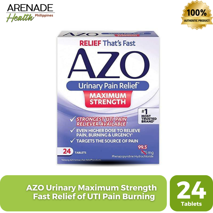 AZO Urinary Maximum Strength Fast Relief of UTI Pain Burning (24 ...