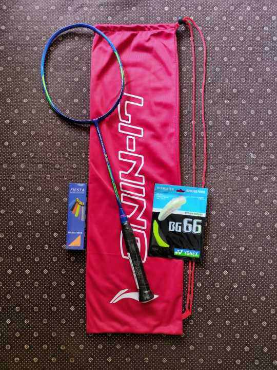 Raket LINING WINDSTORM 72 / linning raket WS 72 biru (keren,awet, kuat ...