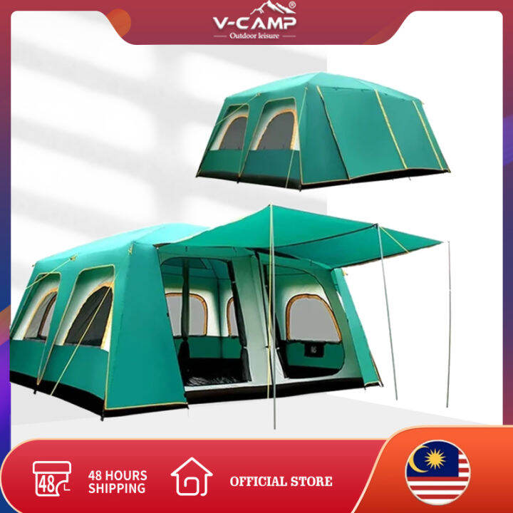 【New】V-camp Camp tent Outdoor Multi-person tent Waterproof 10-16 Person ...