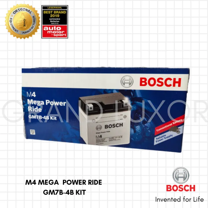 BOSCH Motorcycle Battery M4 Mega Power Ride GM7B-4B Kit 12v 7ah | Lazada PH