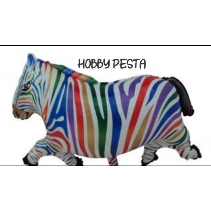 BALON GAS ZEBRA RAINBOW / BALON PLASTIK ZEBRA RAINBOW / BALON ZEBRA ...