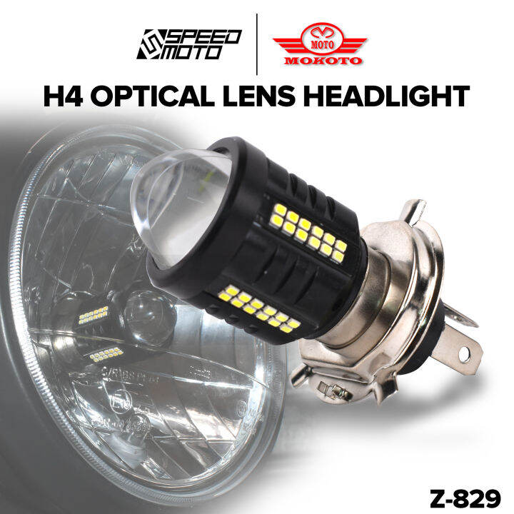 H4 OPTICAL LENS LED HEADLIGHT Z-829 PROJECTOR TYPE HIGH-LOW BEAM DUAL ...
