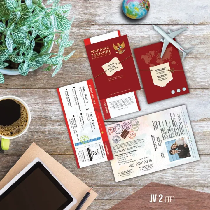 (isi 50 lembar) BLANGKO UNDANGAN JV 02 TF / GOLD WEDDING PASSPORT ...