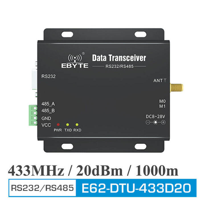 Rs485 Full Duple 100mw 433mhz Point To Point Transmission Industrial Iot Fhss Tdd Wireless